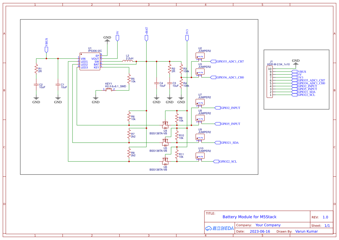 Battery module for M5 stack - OSHWLab