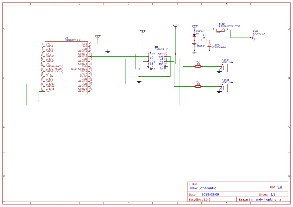 Rpi 5V Adapter and Driver for WS281x LED's - EasyEDA open source hardware lab