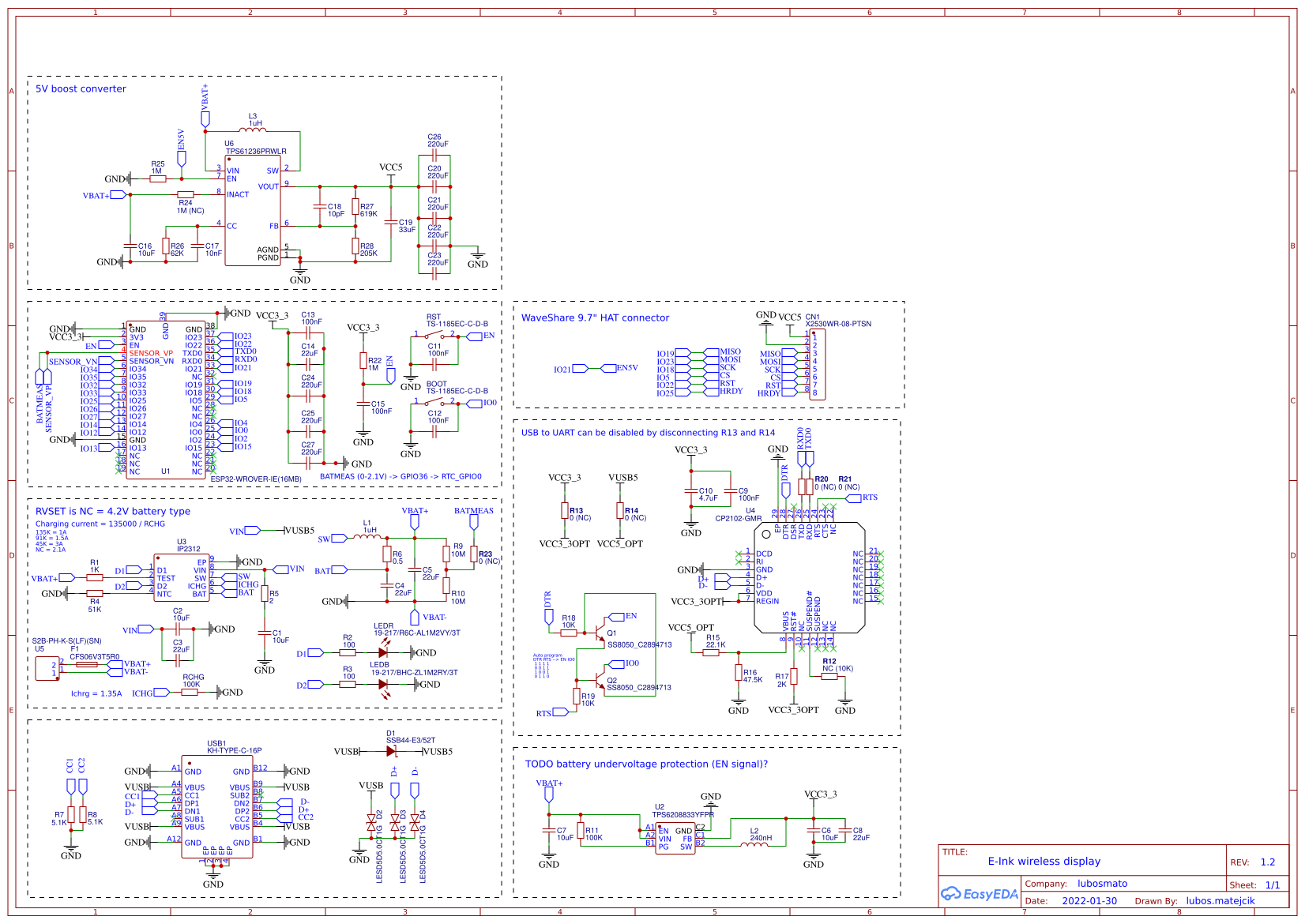 E-Ink wireless display - OSHWLab