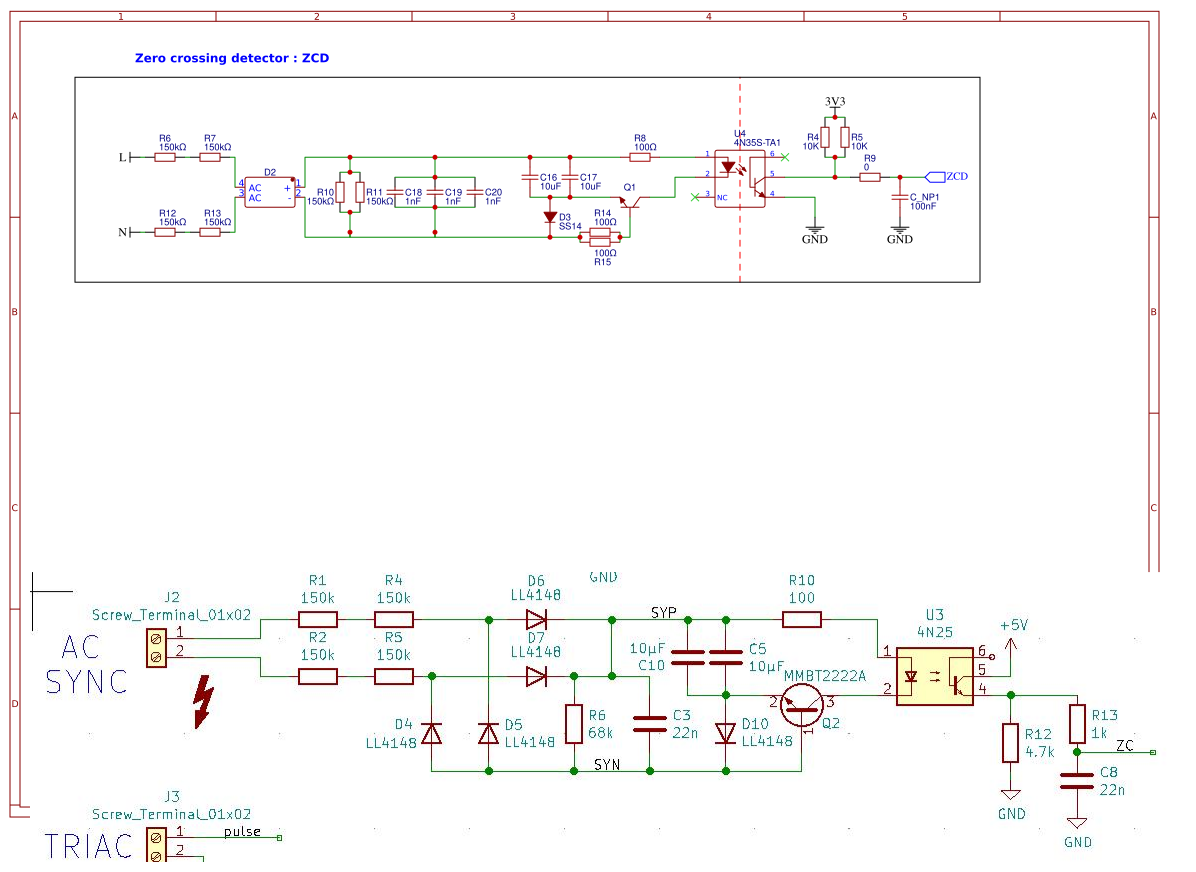 ZCD and AC Voltage sensor + 230V to 5V power supply - OSHWLab