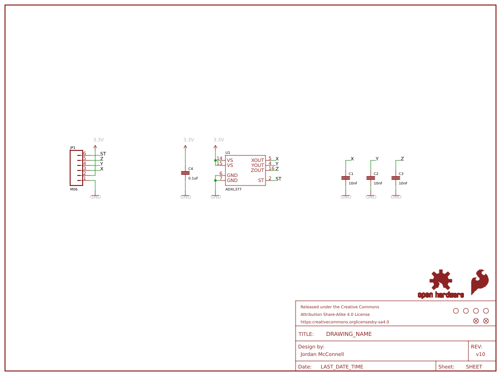 Triple Axis Accelerometer Breakout - ADXL377 (Open hardware) - OSHWLab