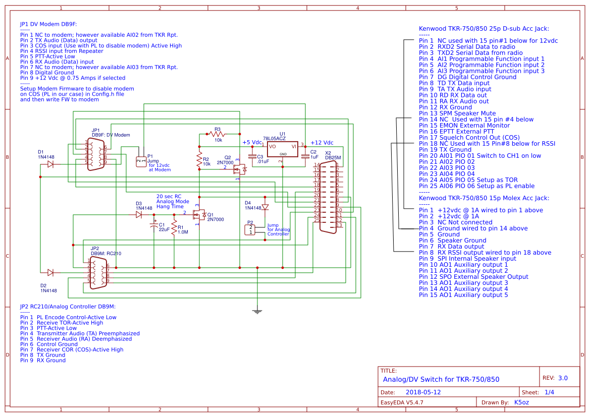TKR-850/750 DV/Analog Switch Rev 4.0 - EasyEDA open source hardware lab
