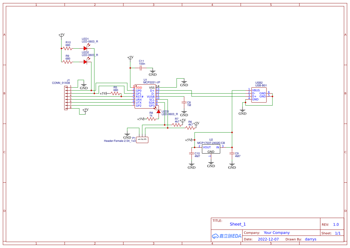 Projet bridge USB - UART I2C - EasyEDA open source hardware lab