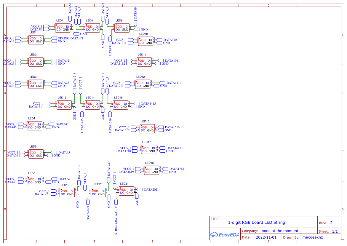 1-Digit Daisy-Chainable RGB Display - OSHWLab