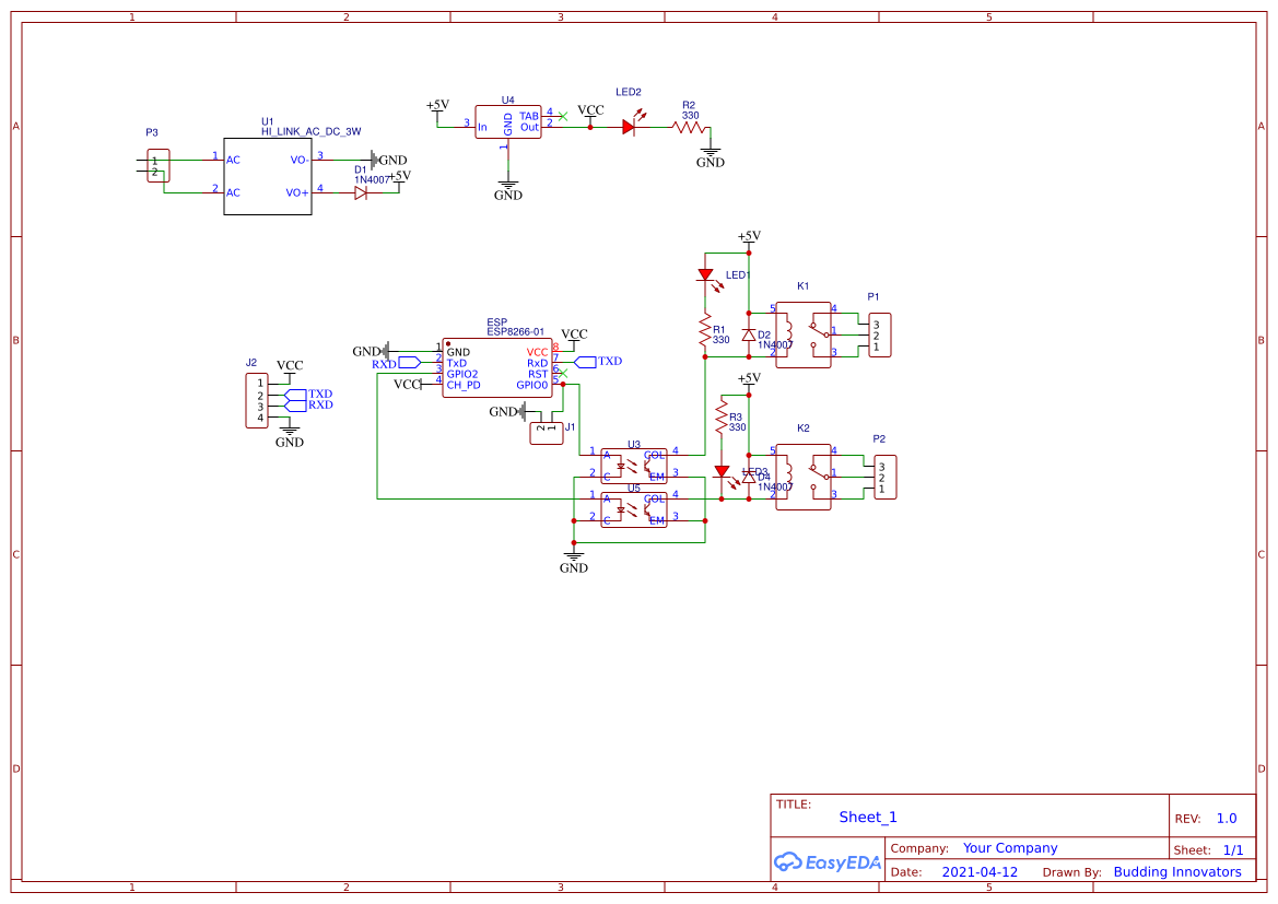 esp8266 relay - EasyEDA open source hardware lab