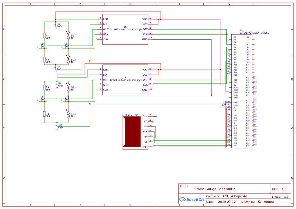 Strain Gauge PCB - EasyEDA open source hardware lab