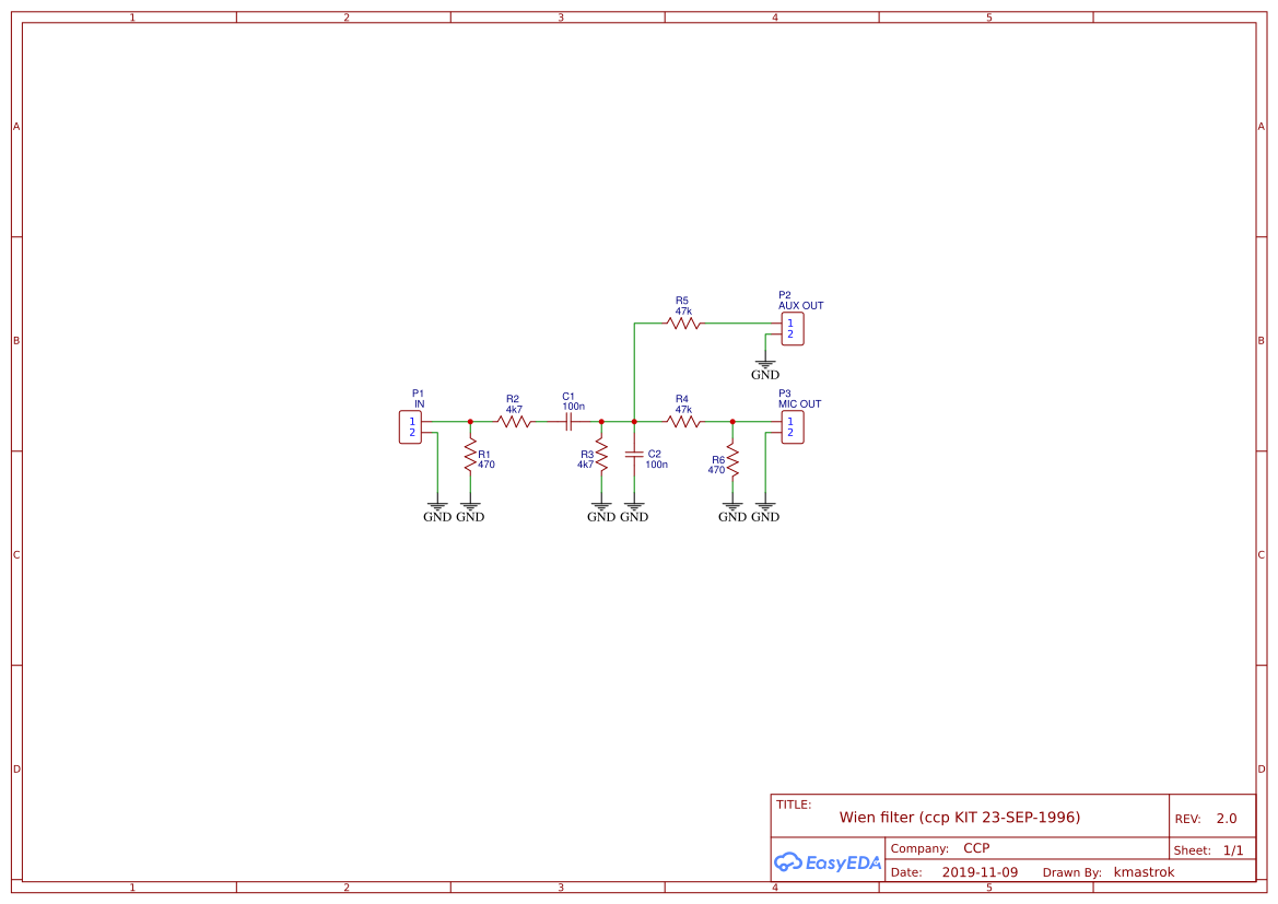Wien filter - EasyEDA open source hardware lab