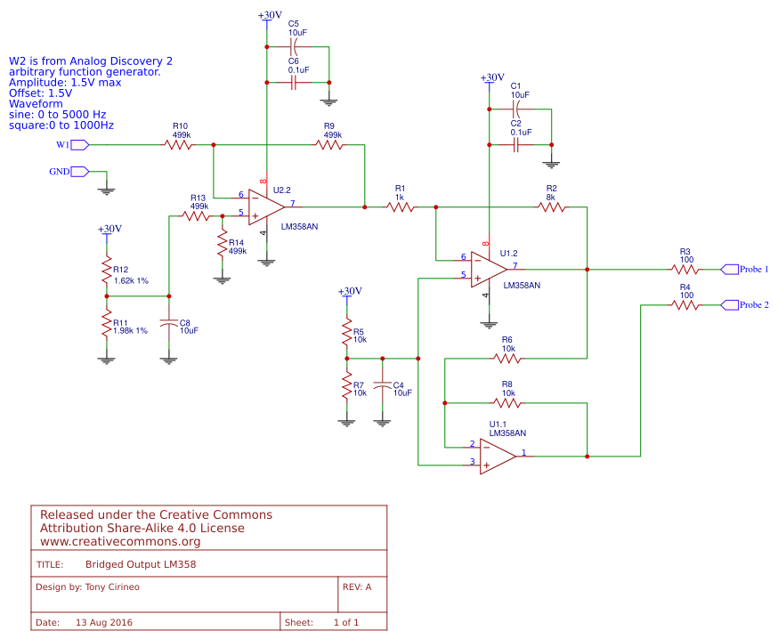Bridged Output LM358 - EasyEDA open source hardware lab