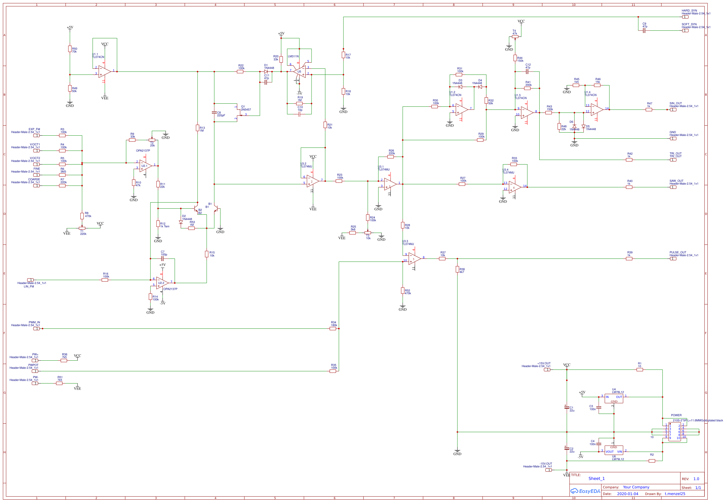 YUSynth-Voltage_Controlled Oszilator - OSHWLab