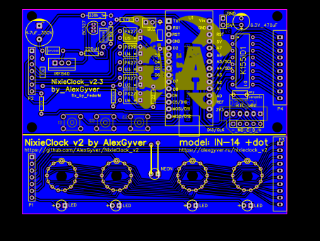 6xNixieClock (ATmega328, Arduino NANO) - OSHWLab