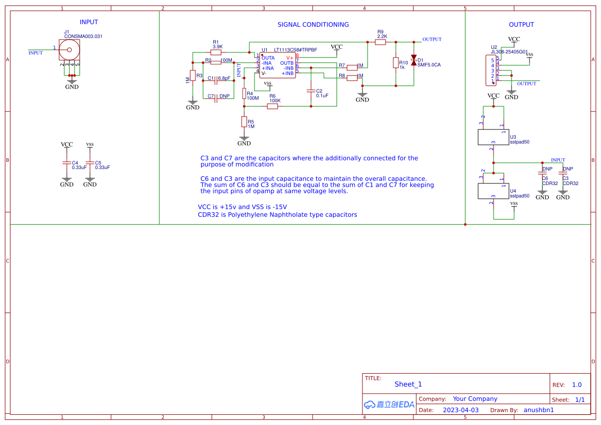 lt1113 amplifier circuit - EasyEDA open source hardware lab
