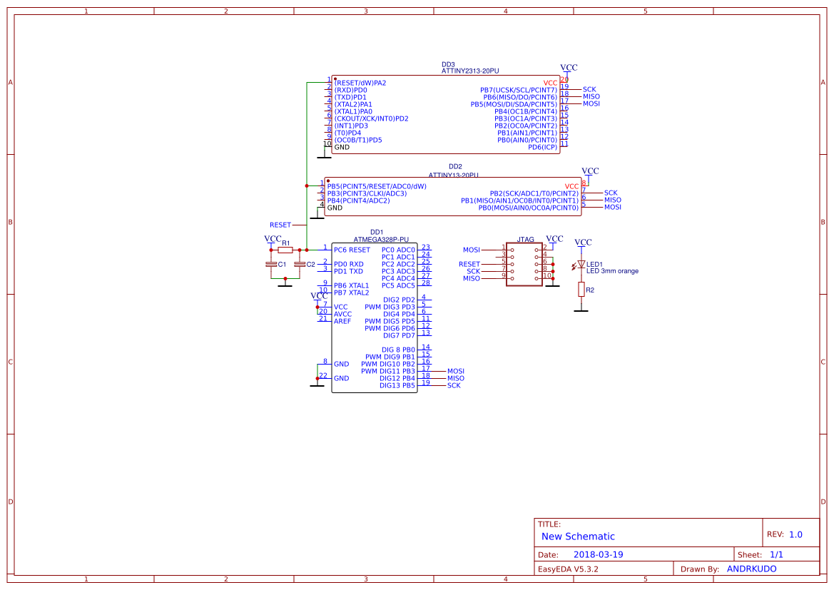 Program board AVR by Garage ANDR KUDO - Platform for creating and sharing projects - OSHWLab
