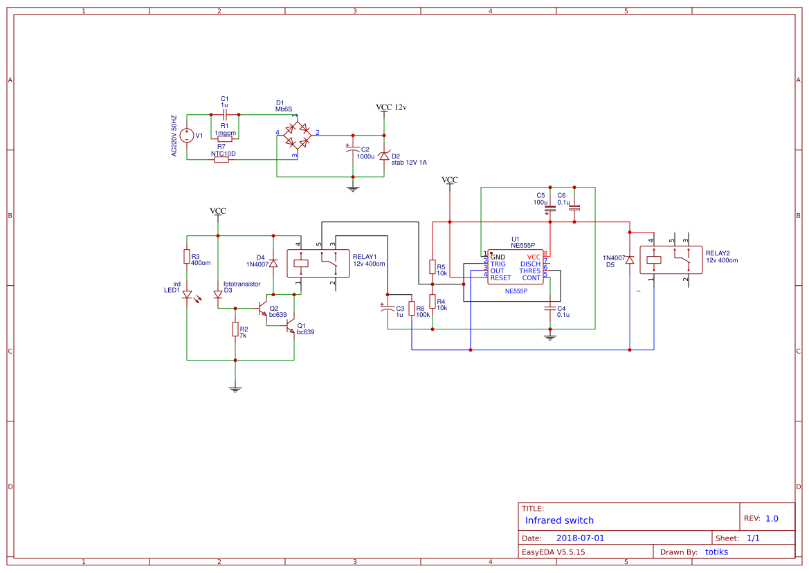 Инфракрасный выключатель - EasyEDA open source hardware lab