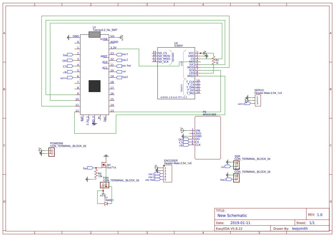 teensy reflow controller - EasyEDA open source hardware lab