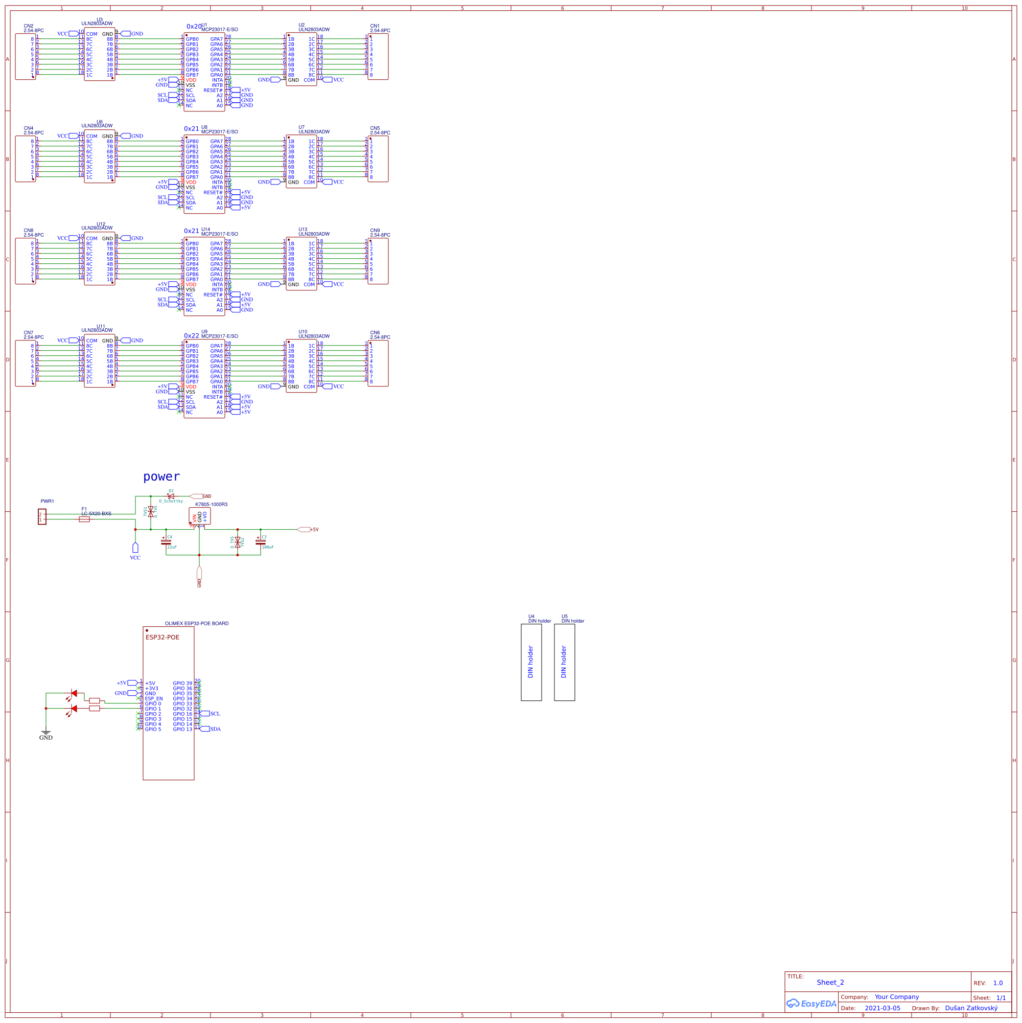 i2c outputboard - smd - OSHWLab