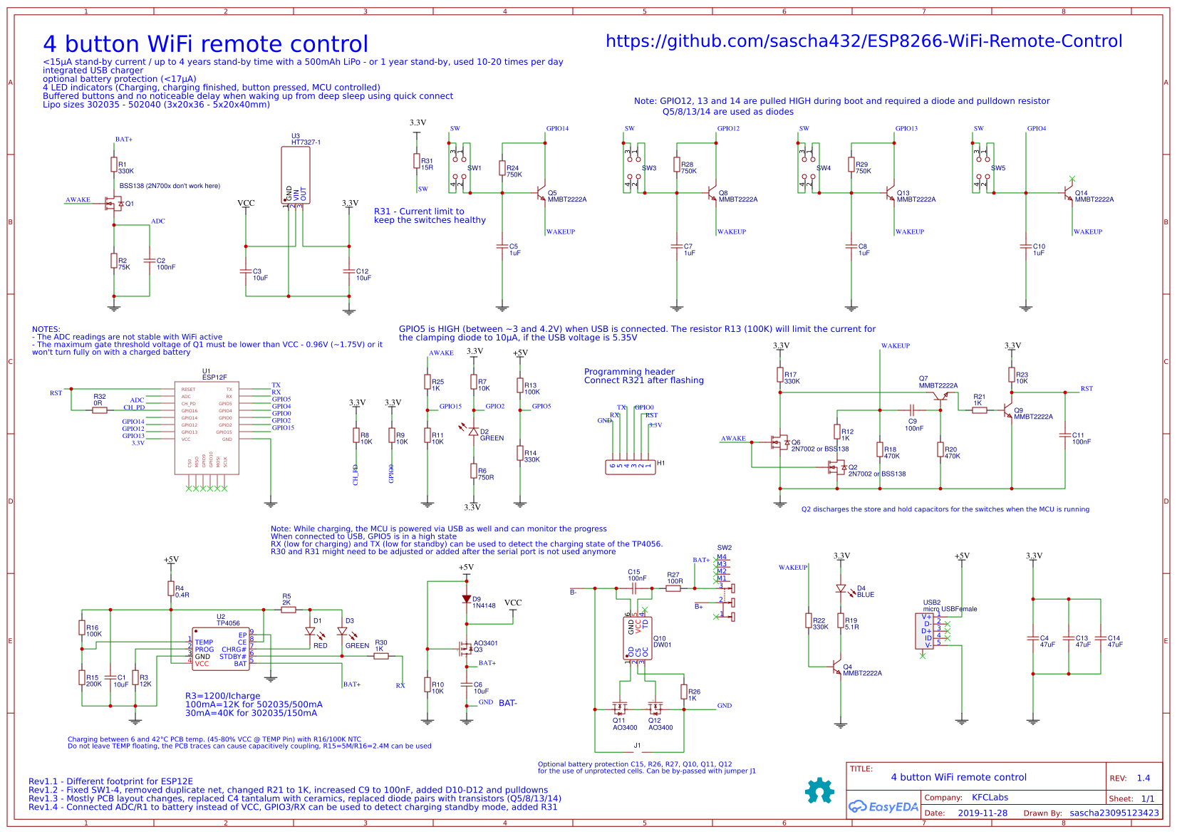 IoT_4_button_WiFi_Remote_Control - EasyEDA open source hardware lab