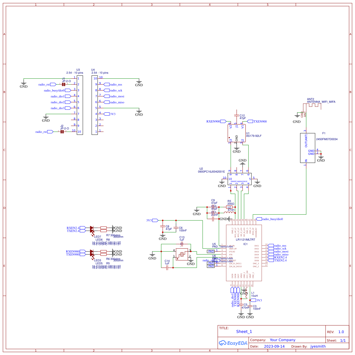 ExpressLRS Dev PCB LR1121 - OSHWLab