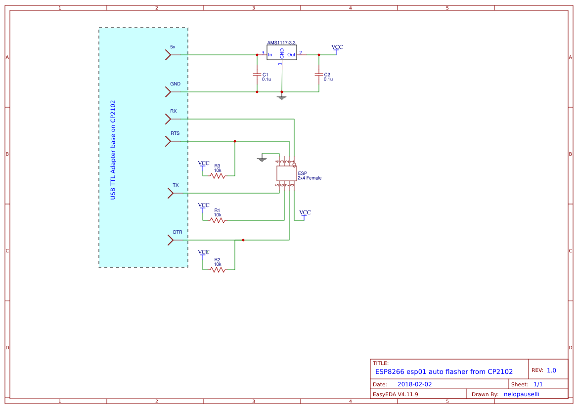 ESP8266 esp01 & cp2102 - EasyEDA open source hardware lab