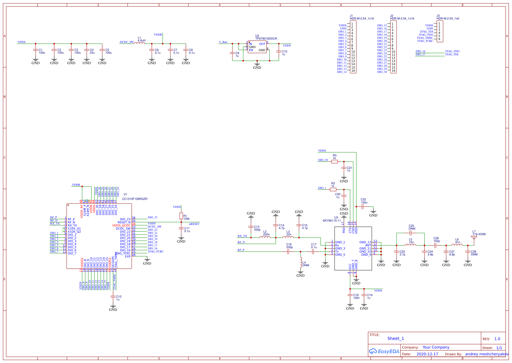 CC1310_433MHz_with_balun_prot - EasyEDA open source hardware lab
