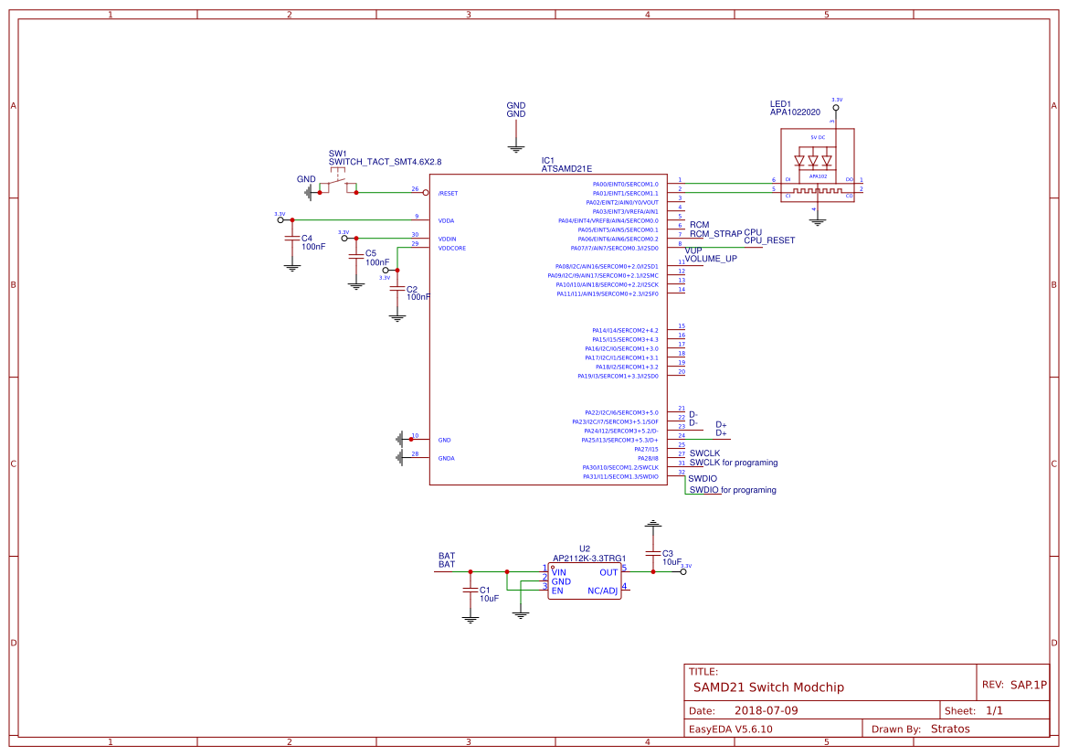 SAMD21 Modchip V.:SAP.0 - EasyEDA open source hardware lab