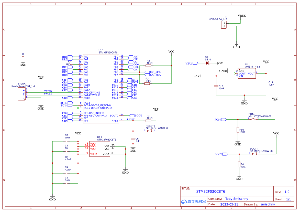 STM32F030C8T6 POV 2 - OSHWLab
