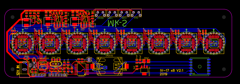 VFD Clock IV-17 x8 copy - Platform for creating and sharing projects - OSHWLab