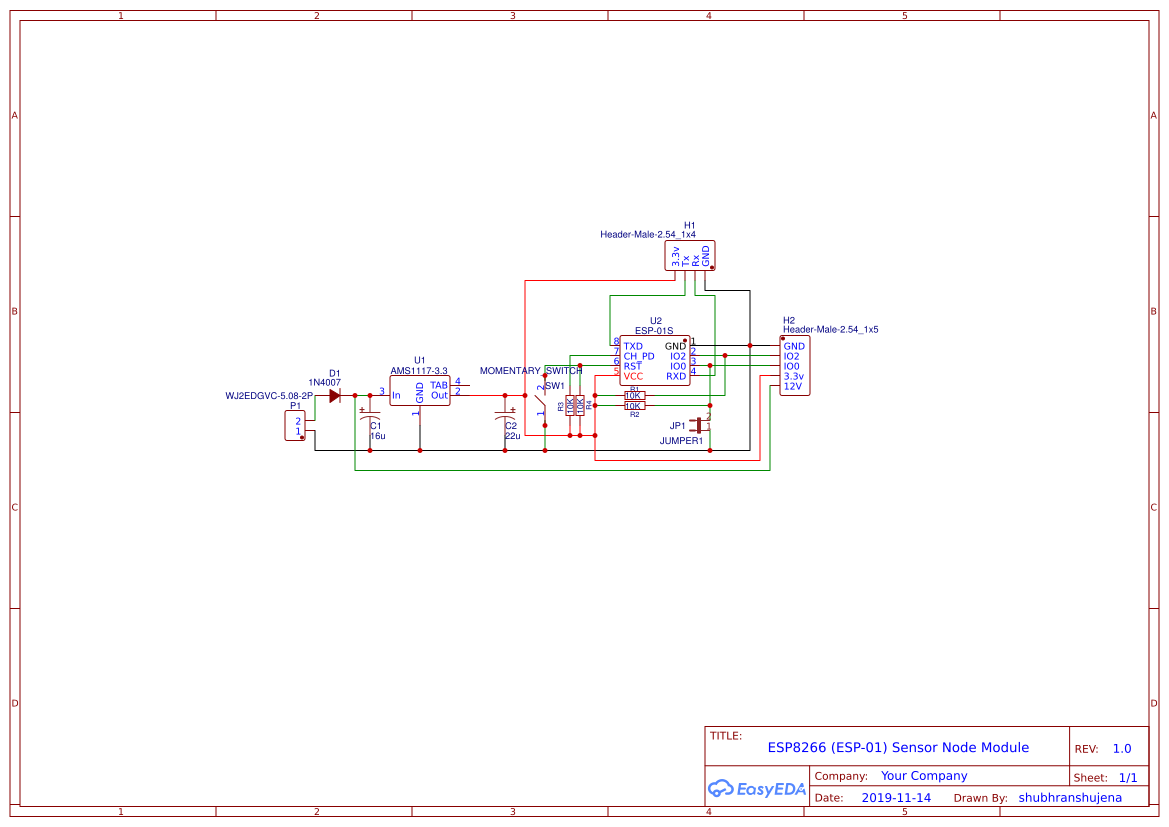 Esp8266 Sensor Node Easyeda Open Source Hardware Lab 9829