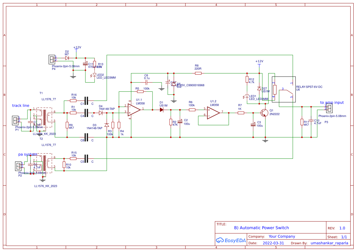 Audio Detector Switch - EasyEDA open source hardware lab