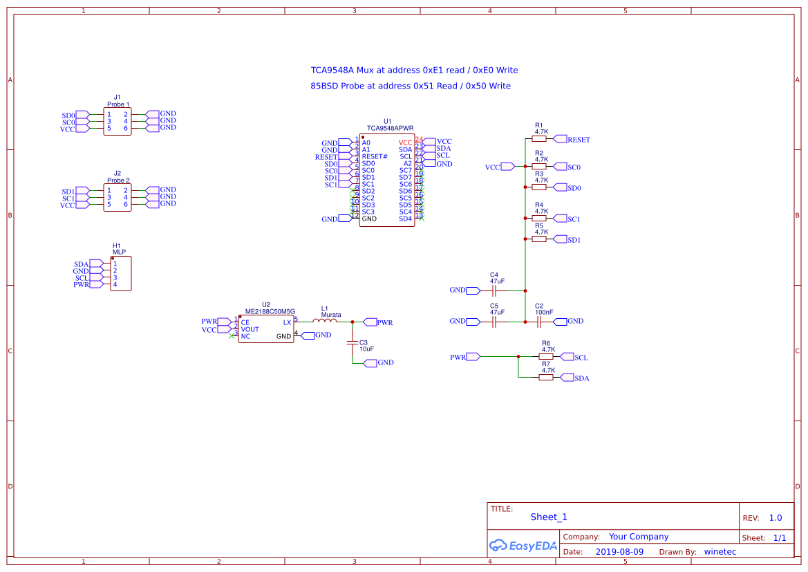I2C Mux for MLP - EasyEDA open source hardware lab