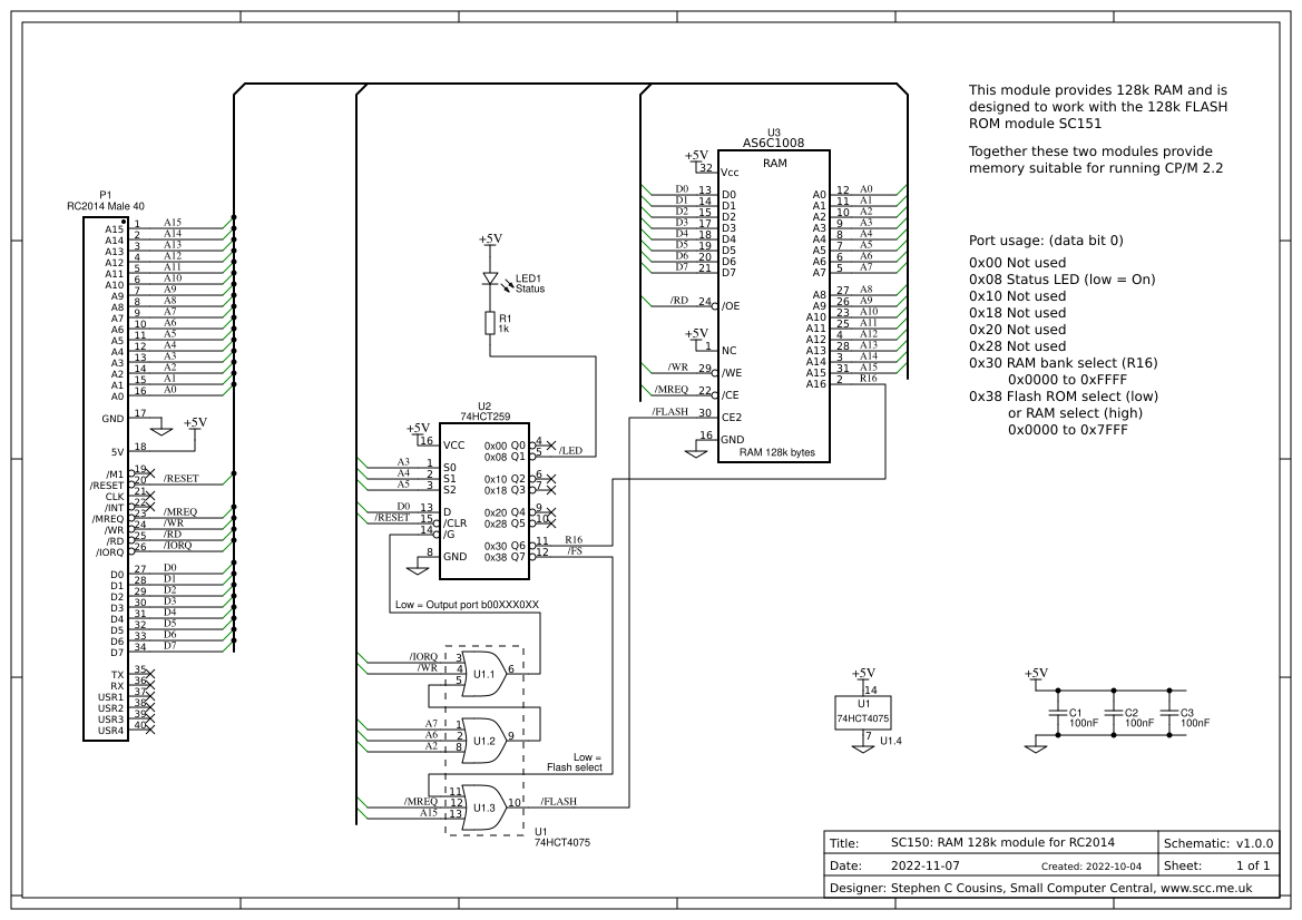 SC150 v1.0 RAM 128k - EasyEDA open source hardware lab