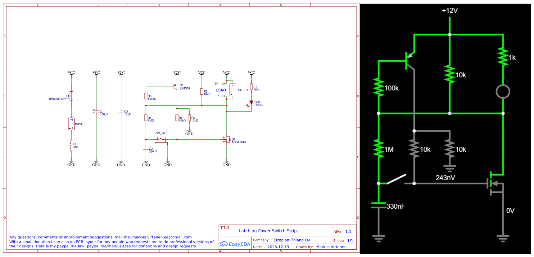 Latching power switch strip - OSHWLab