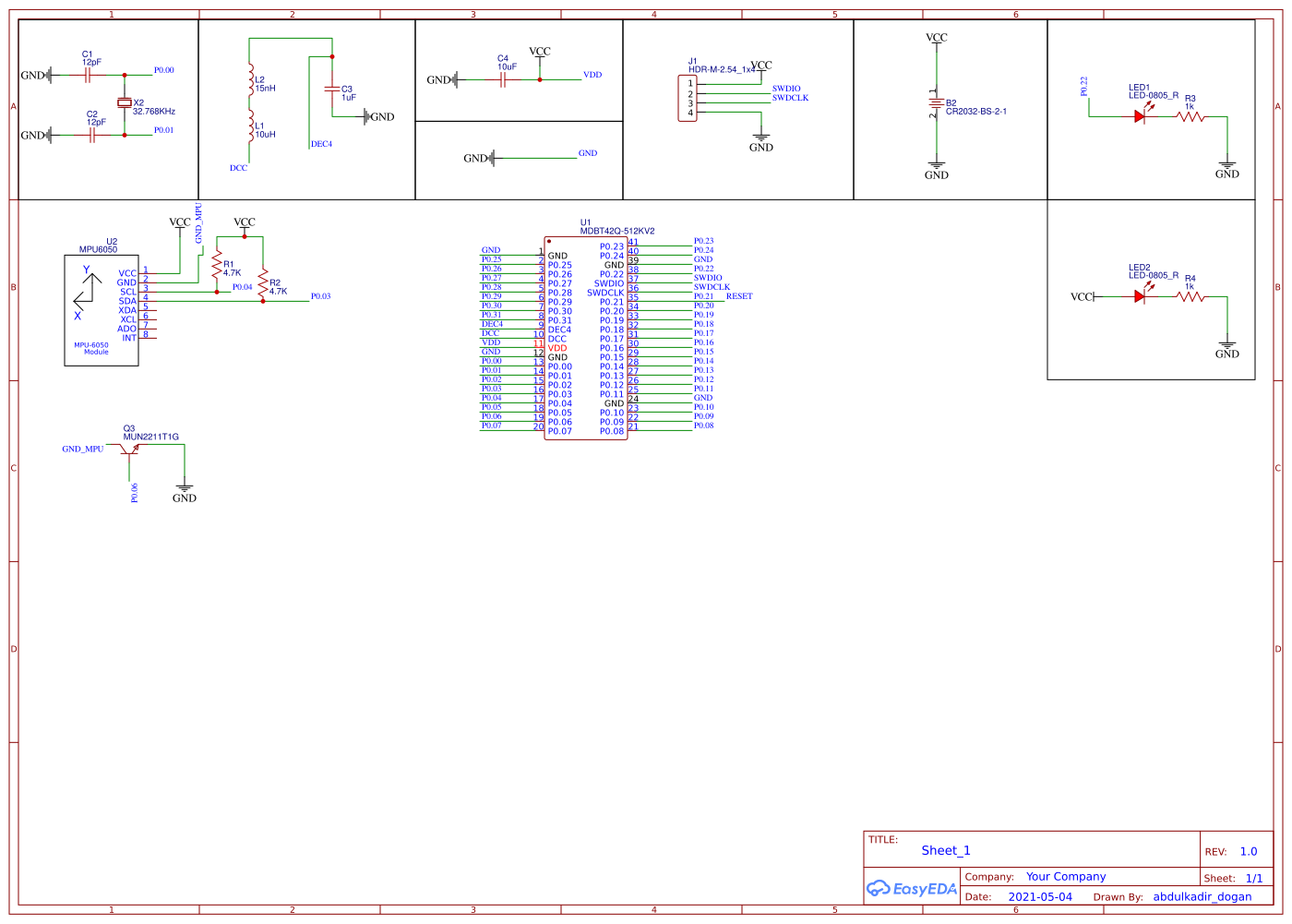 Raytac_Mpu6050 - EasyEDA open source hardware lab