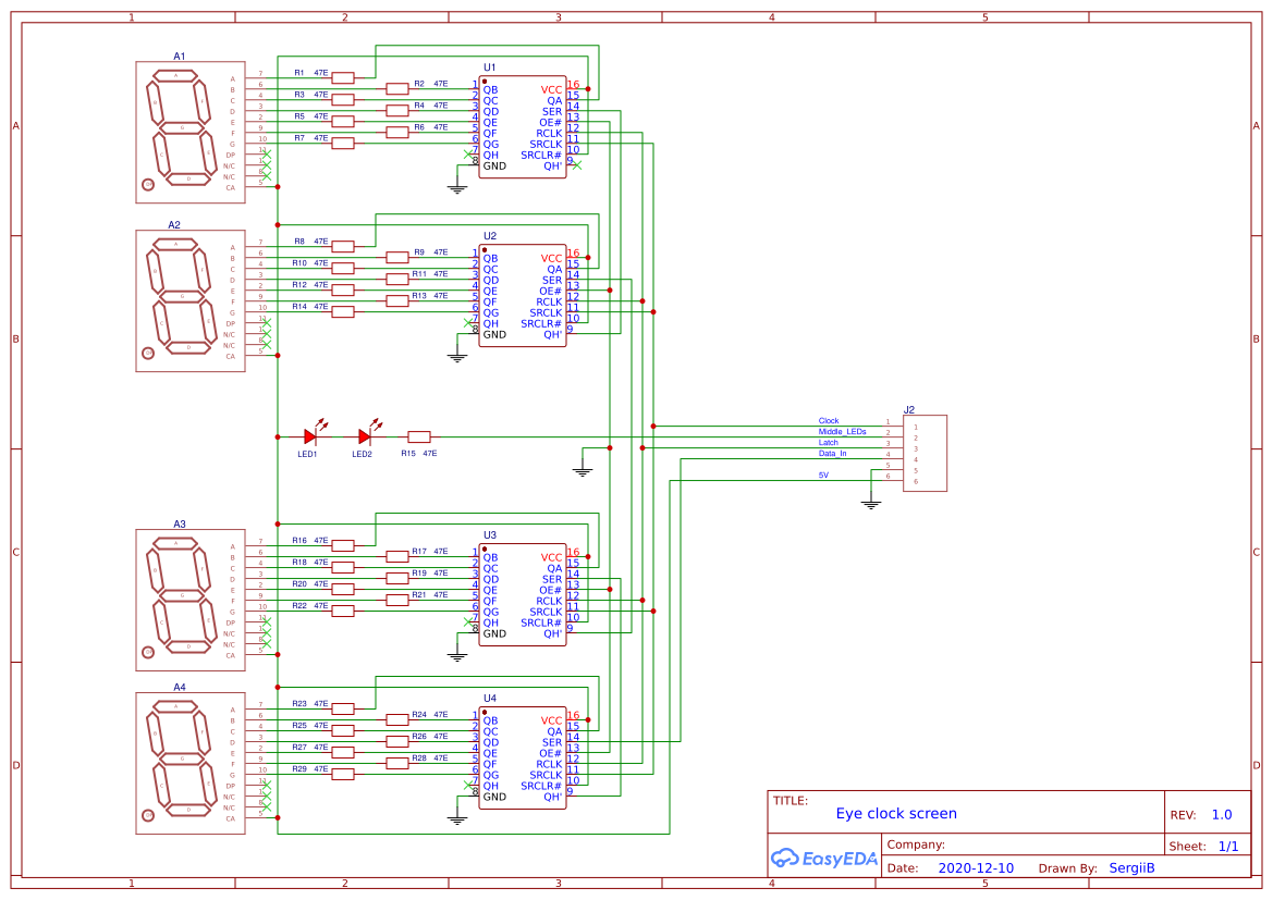 Eye clock screen - EasyEDA open source hardware lab