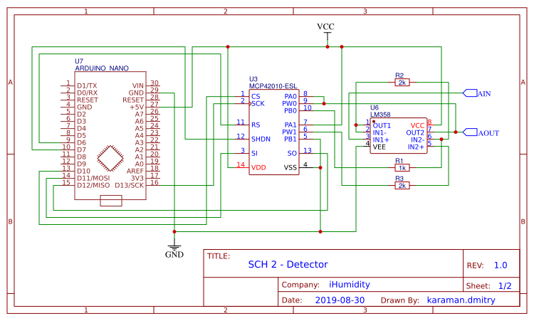 digital potentiometer test circuit - EasyEDA open source hardware lab