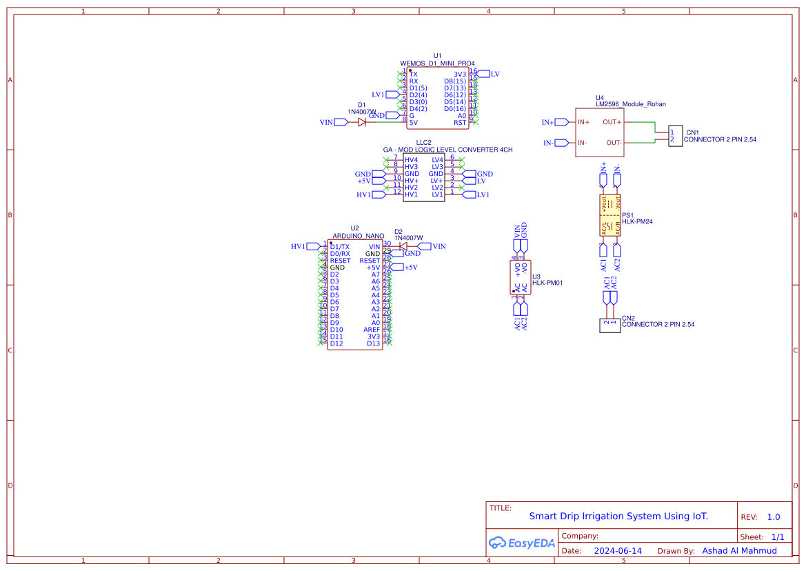Smart Drip Irrigation System Using IoT. - EasyEDA open source hardware lab