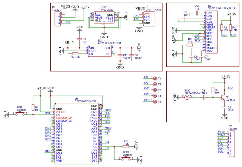 ESP32 OLED Board - EasyEDA open source hardware lab