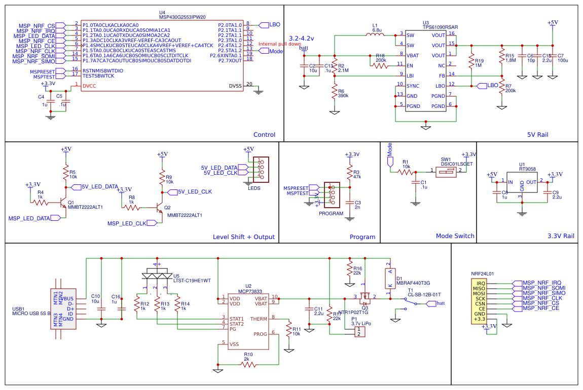 MSP430 + APA102C Light Stick - EasyEDA open source hardware lab