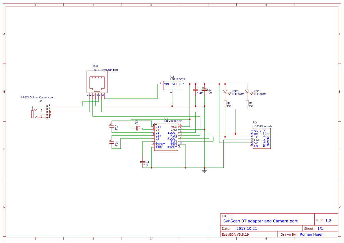 SynScan BT Adapter and Camera Control port - EasyEDA open source hardware lab