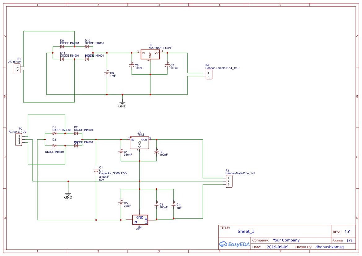 Power supply for function generator - EasyEDA open source hardware lab