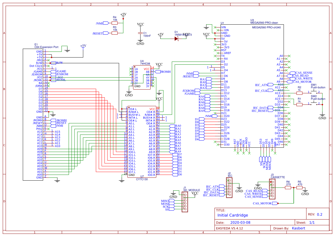 C64 Initial Cardridge - EasyEDA open source hardware lab