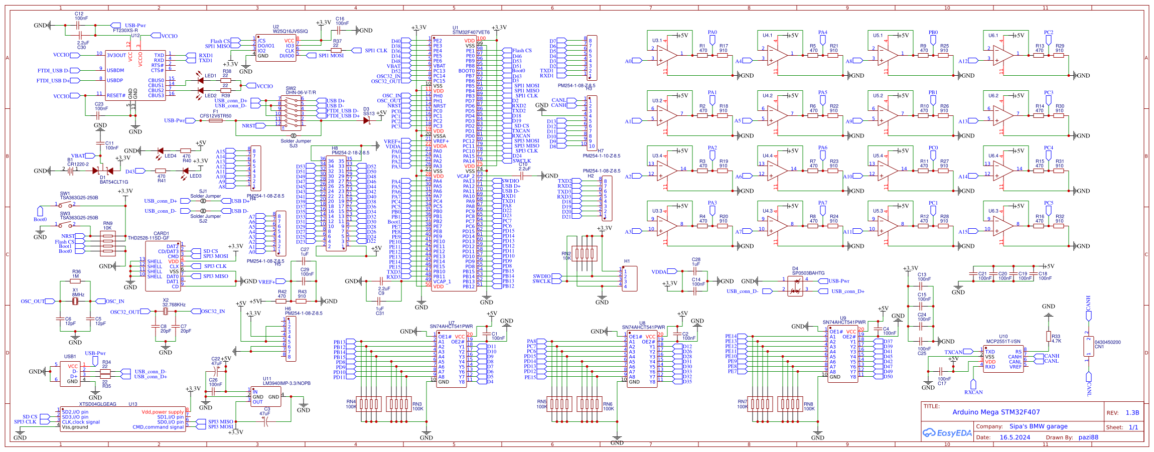 Arduino Mega F407 Oshwlab 