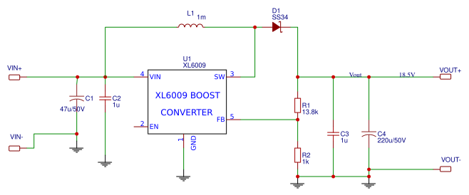 DC-DC Boost Module, XL6009 Power Module, Output Adjustable ,4A Output Current - OSHWLab