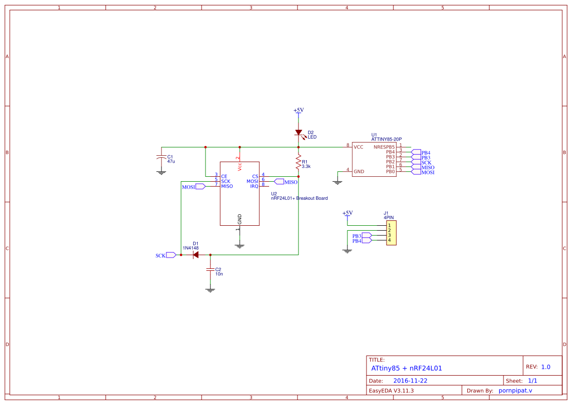 ATtiny85 + nRF24L01 copy copy - EasyEDA open source hardware lab