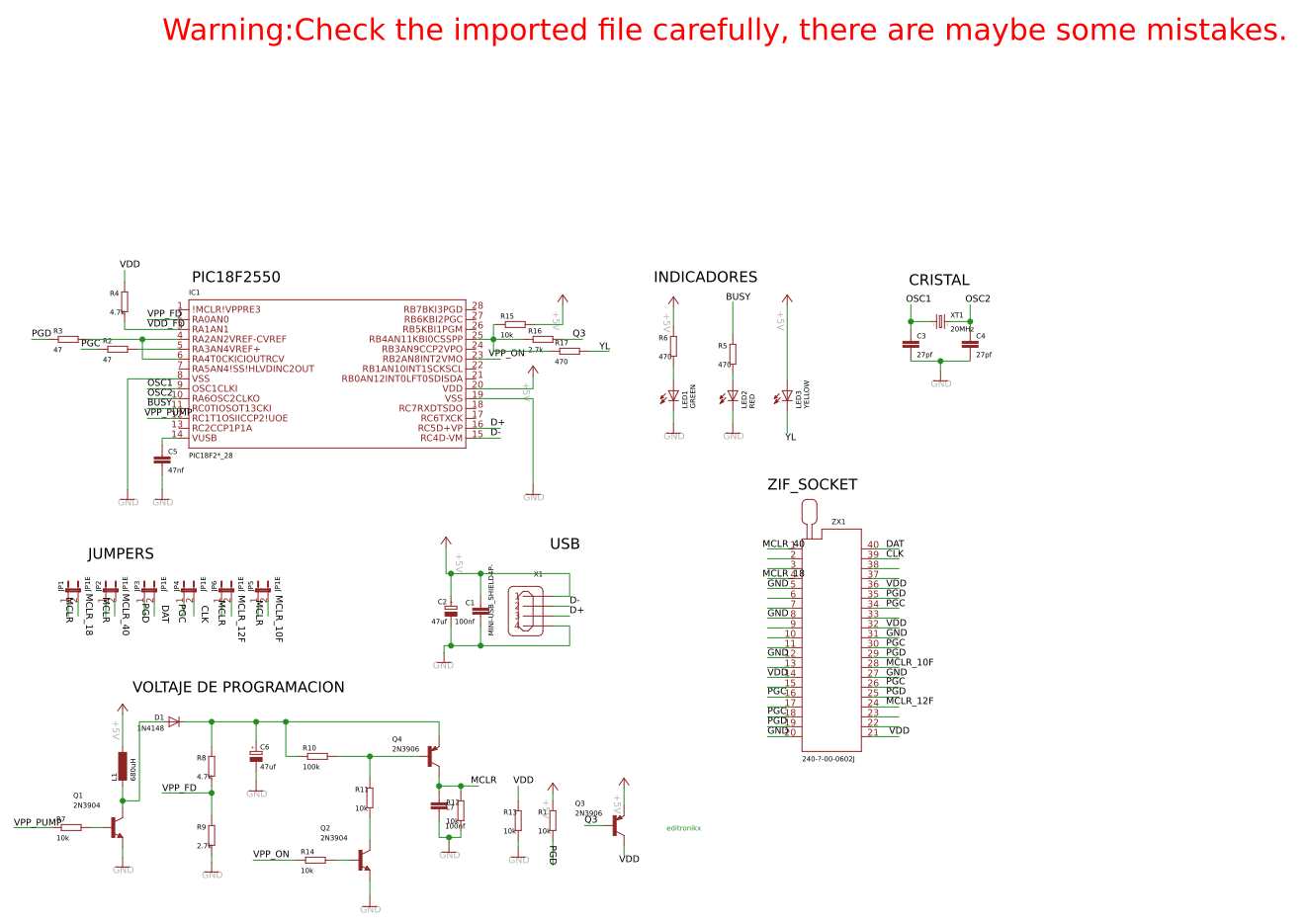 programador pic2clon - Platform for creating and sharing projects - OSHWLab