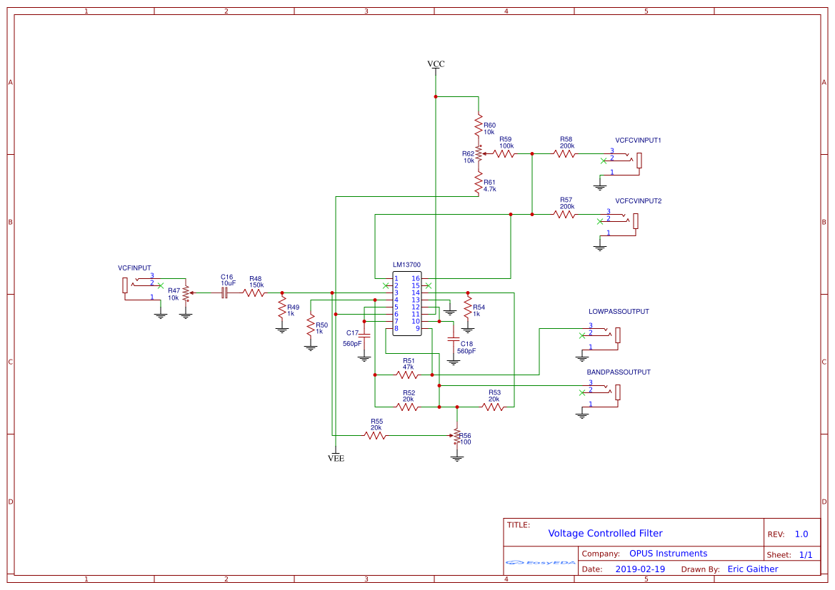 OPUS Instruments Modular Synth Project - EasyEDA open source hardware lab