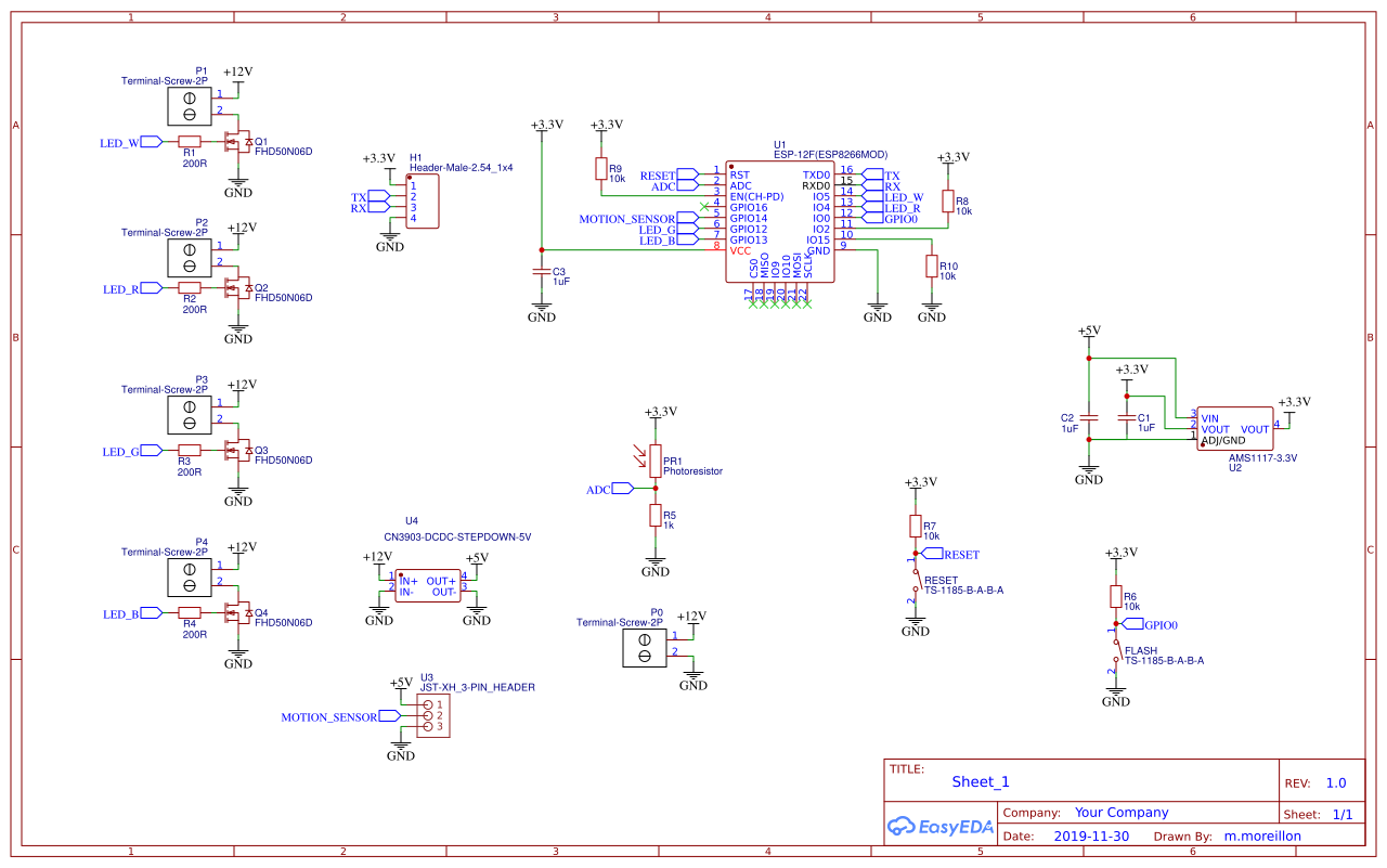 IoT LED controller - EasyEDA open source hardware lab