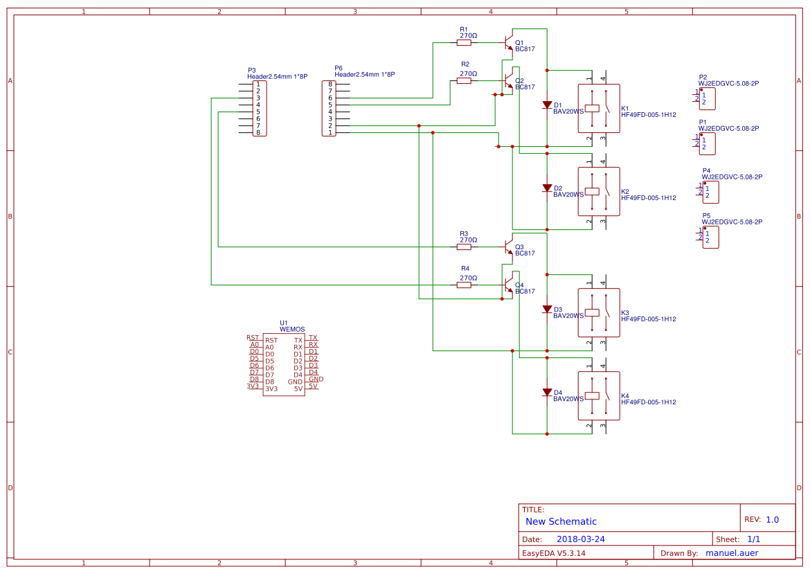 Relais Platine ohne Wemos ohne Netzteil - EasyEDA open source hardware lab