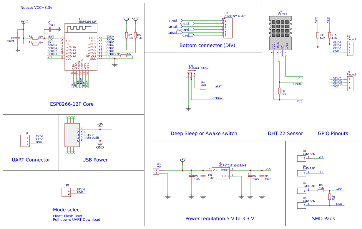 ESP8266-Weather DeepSleeper - EasyEDA open source hardware lab