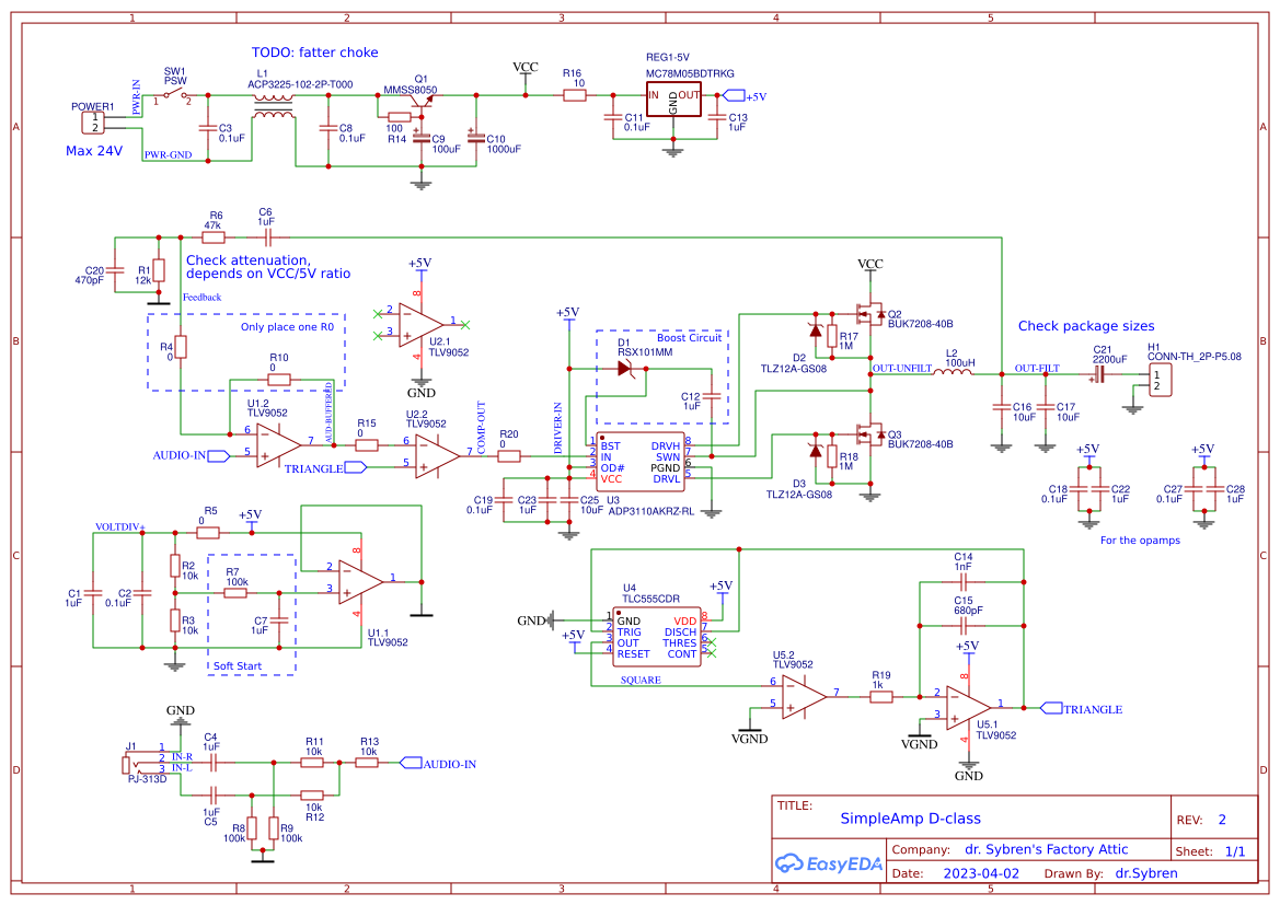 Simple Amp class D v2 - OSHWLab