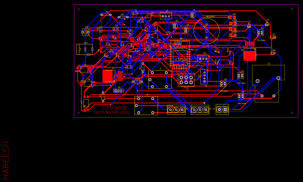 single layer IOT WATER TANK PCB - EasyEDA open source hardware lab